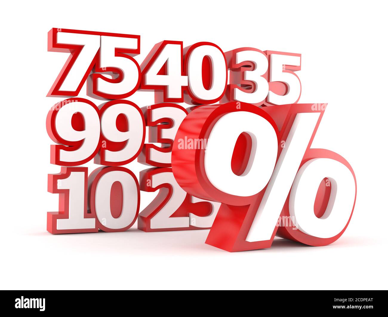 Percent symbol with numbers isolated on white background Stock Photo ...