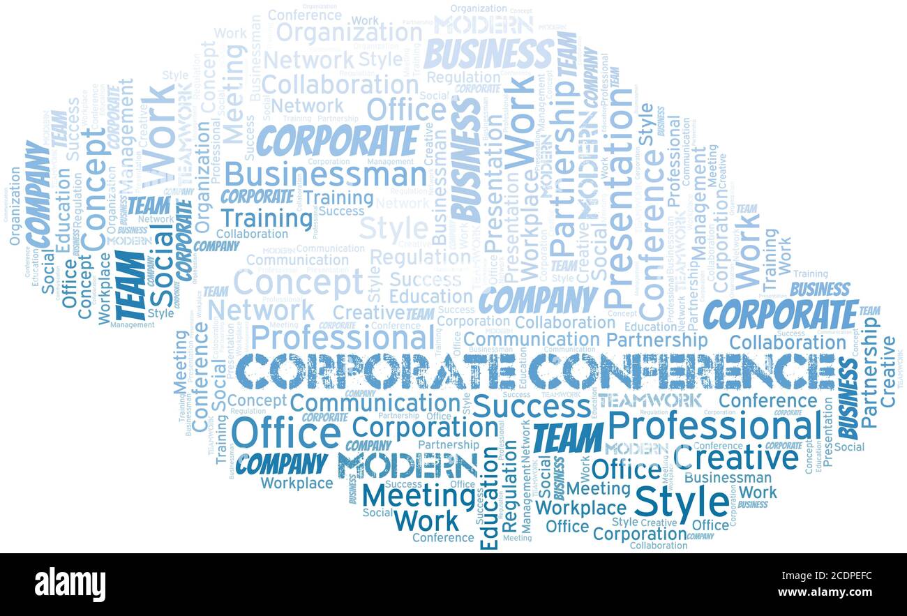 Corporate Conference vector word cloud, made with the text only Stock ...