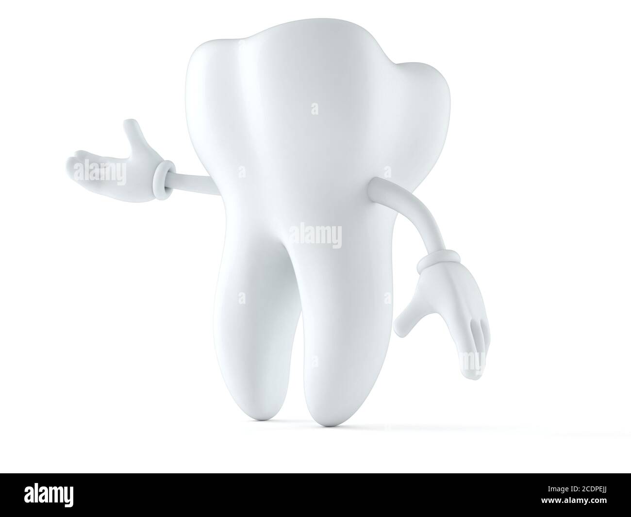 Tooth character isolated on white background Stock Photo - Alamy
