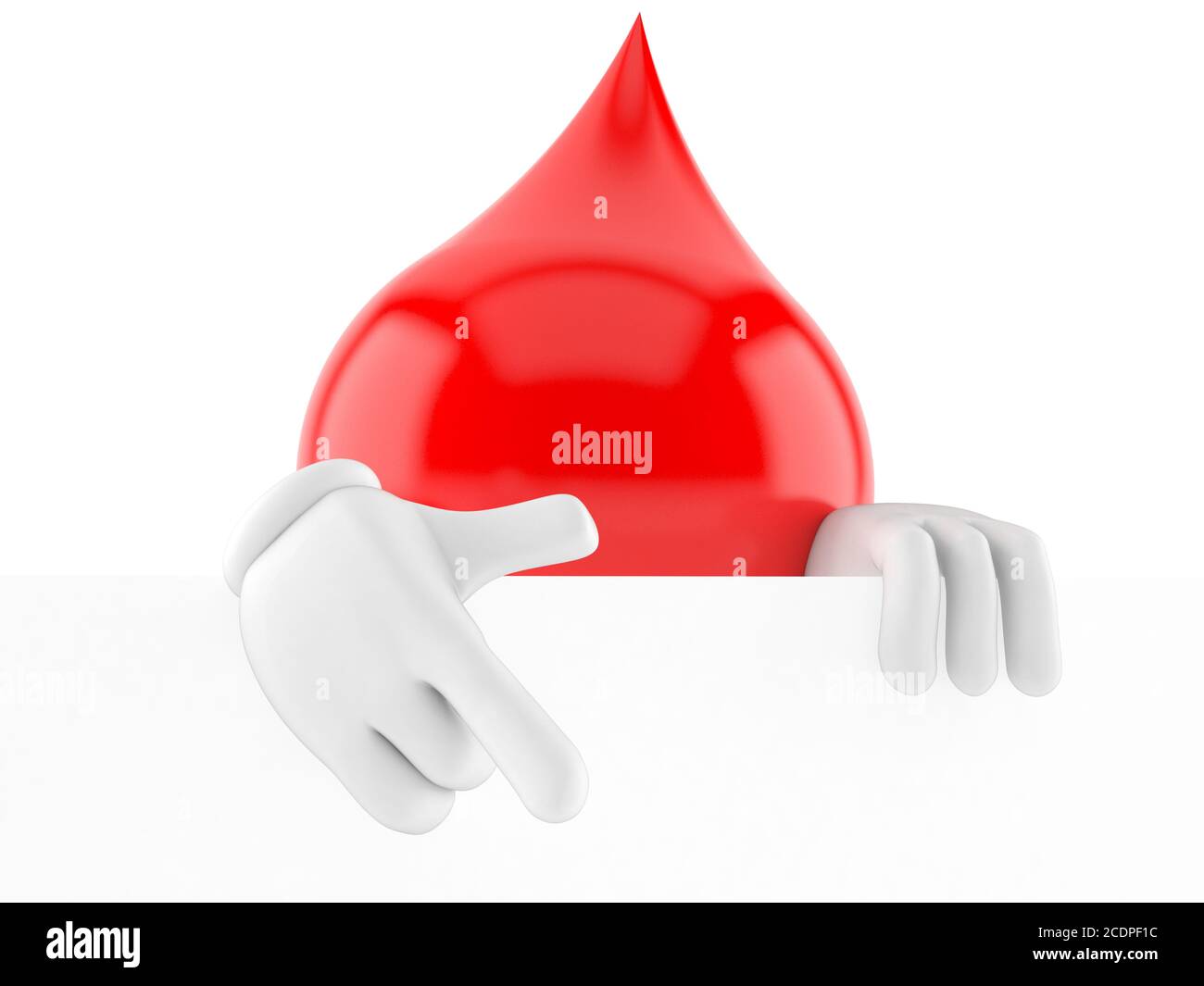 Blood drop character isolated on white background Stock Photo - Alamy
