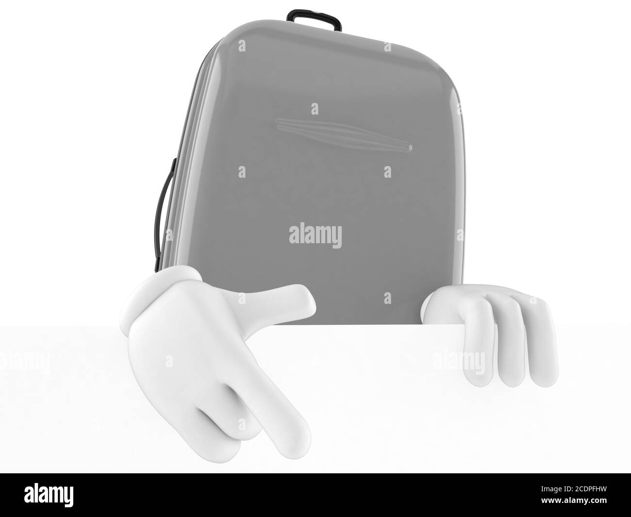 Suitcase character isolated on white background Stock Photo - Alamy