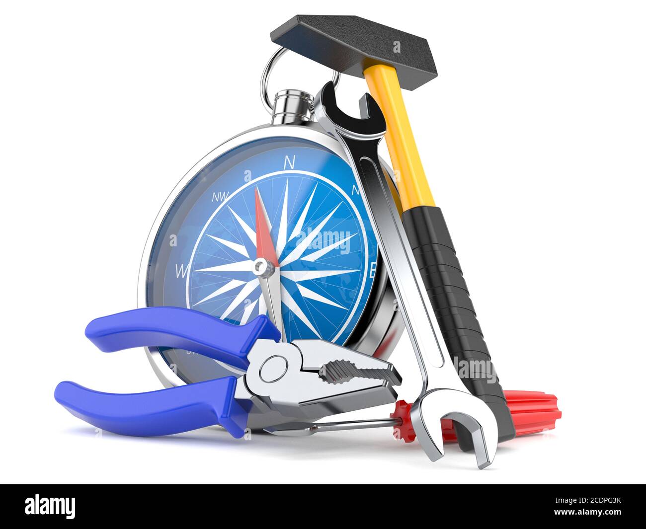 Work tools with compass isolated on white background NASA Source map ...
