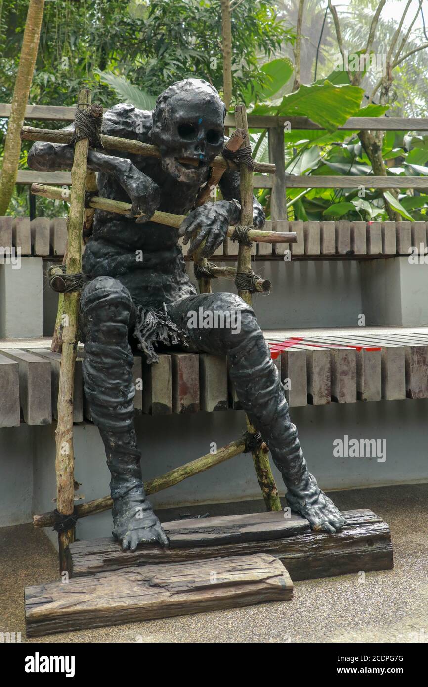 Mummy covered by clothes in skull decorated at halloween cosplay and ...