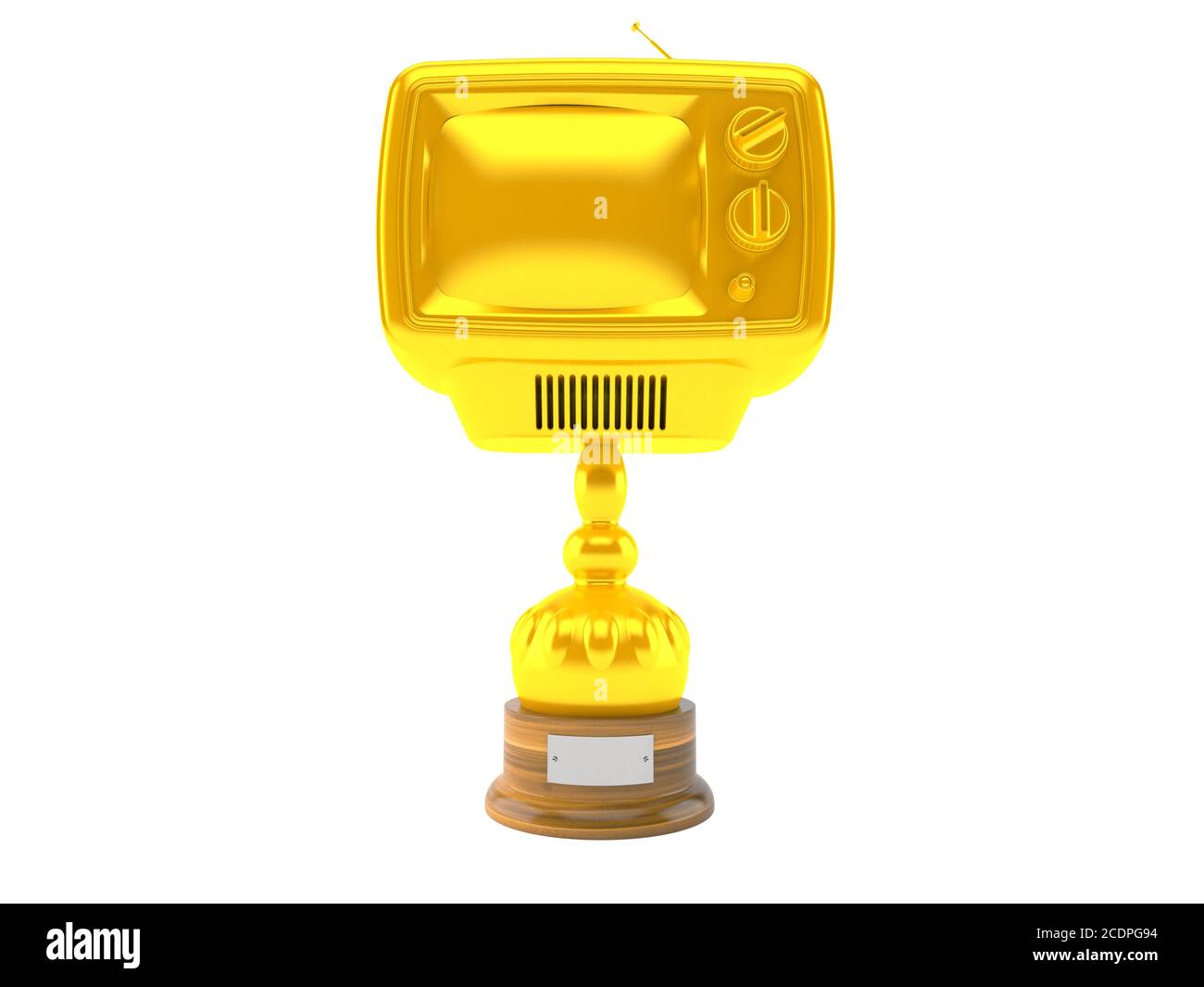 TV trophy isolated on white background Stock Photo - Alamy