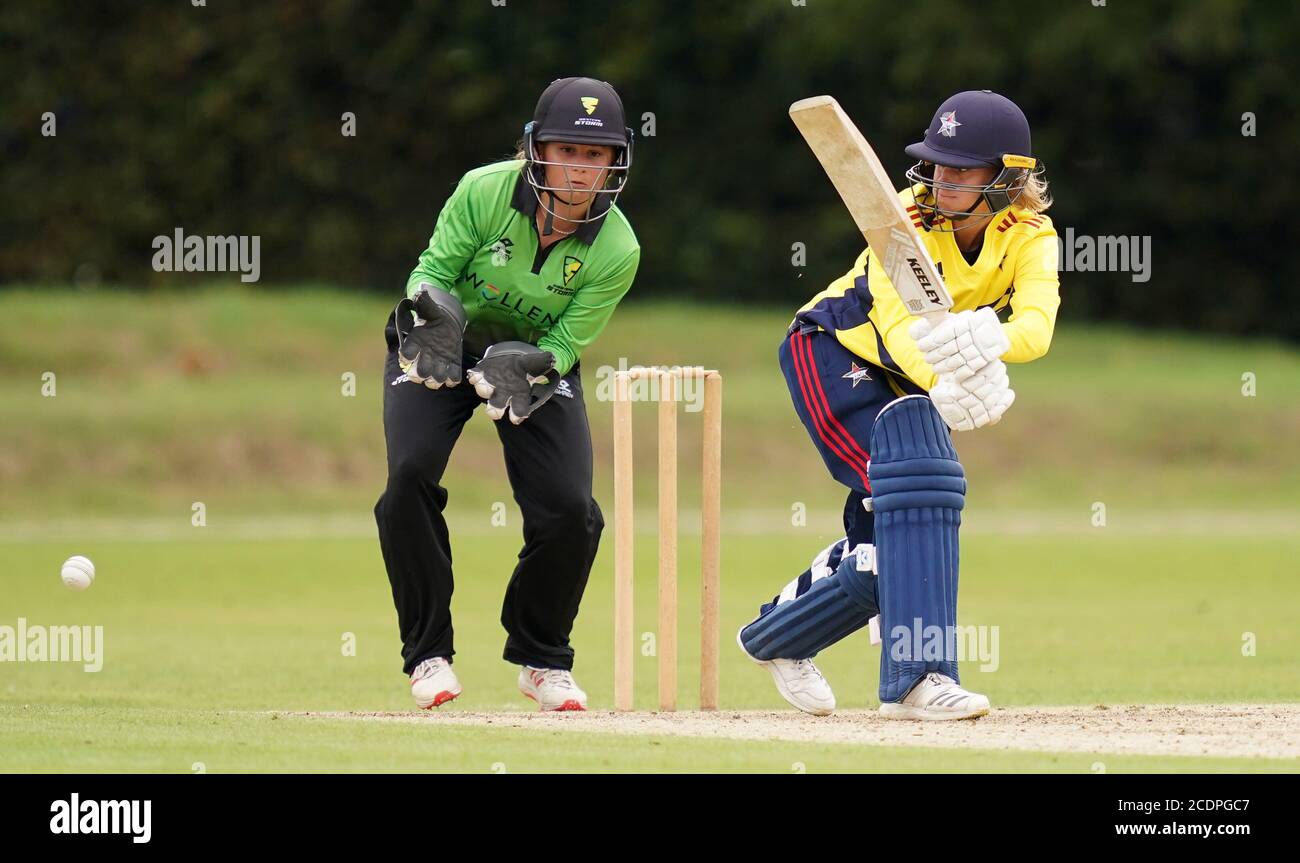 South East Star's Tash Farrant bats during the Rachael Heyhoe-Flint ...