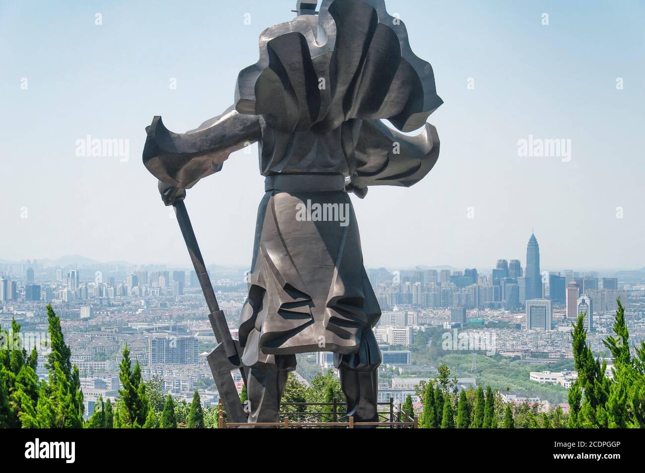 The back of the bronze yu the great, founder of the xia dynasty, statue ...