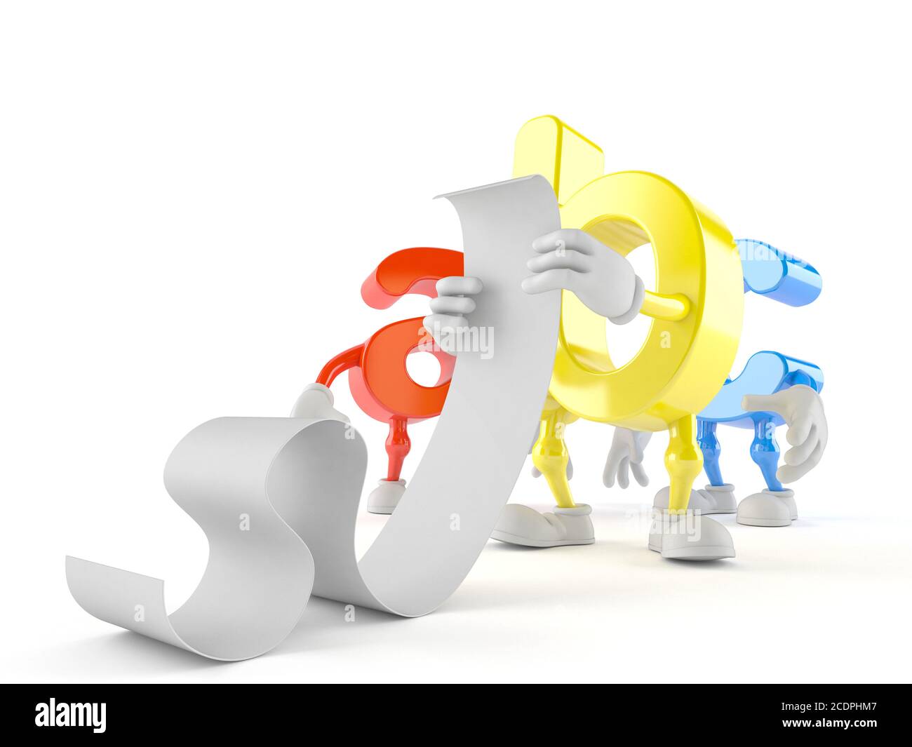 ABC character reading list on white background Stock Photo - Alamy