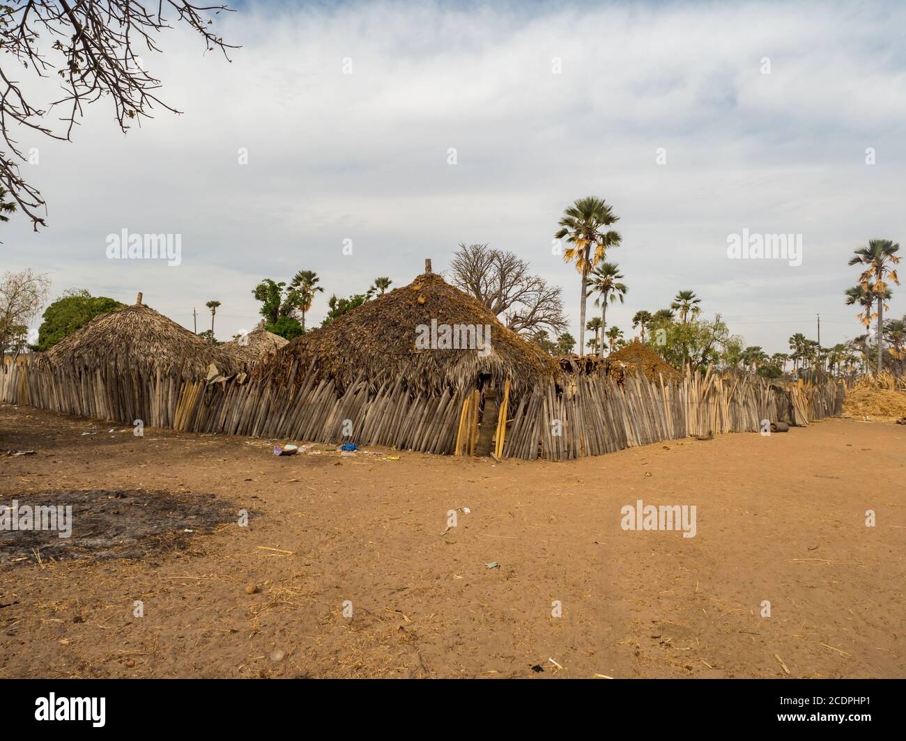 Senegal, Africa - January 2019: Traditional African small village with ...