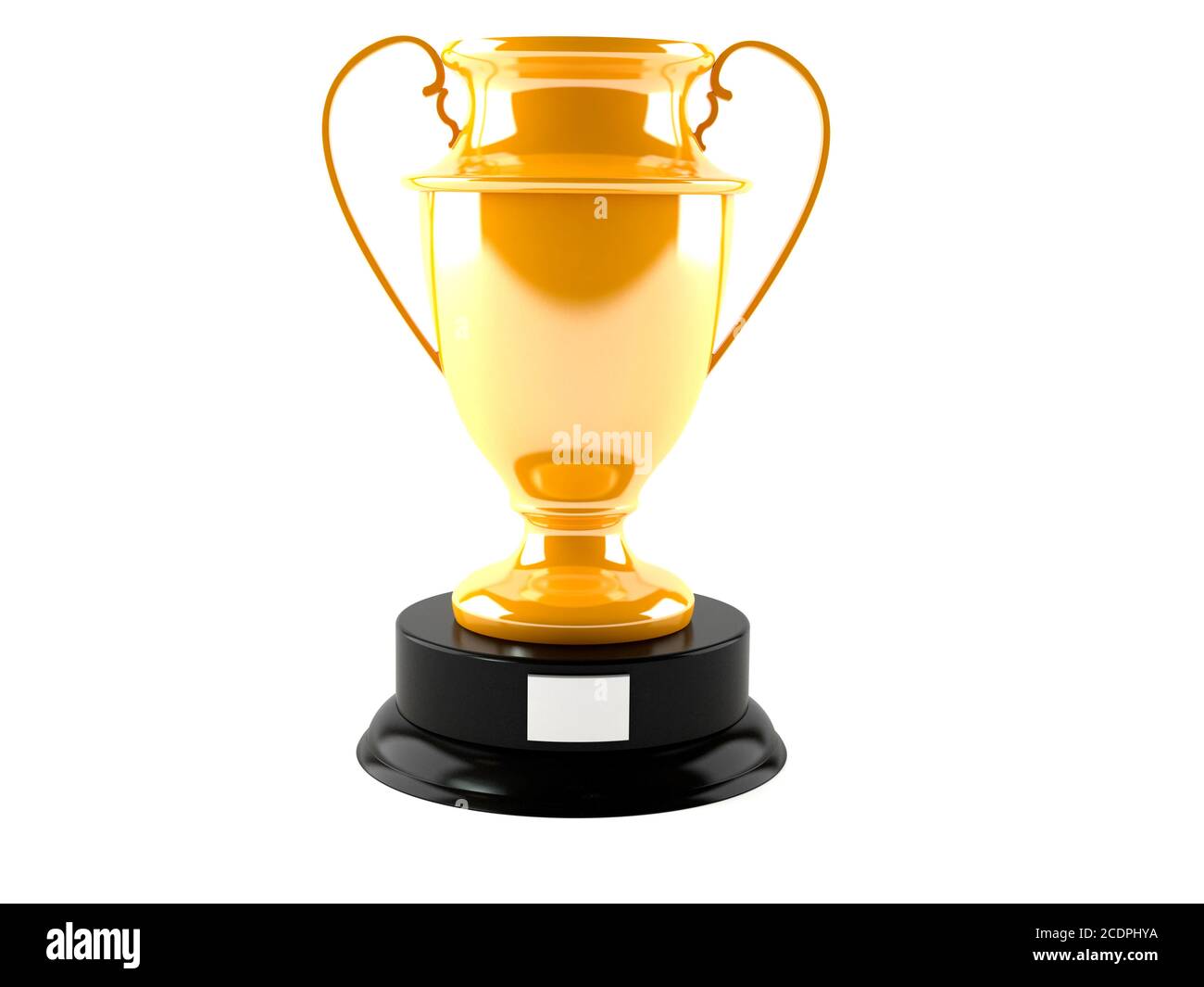 Gold trophy isolated on white background Stock Photo - Alamy