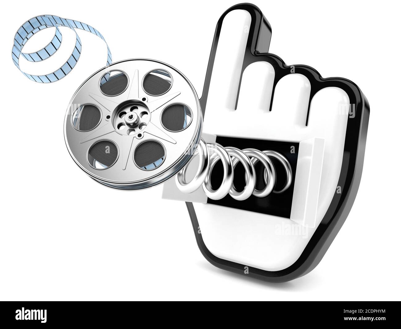 Cursor with film reel isolated on white background Stock Photo - Alamy