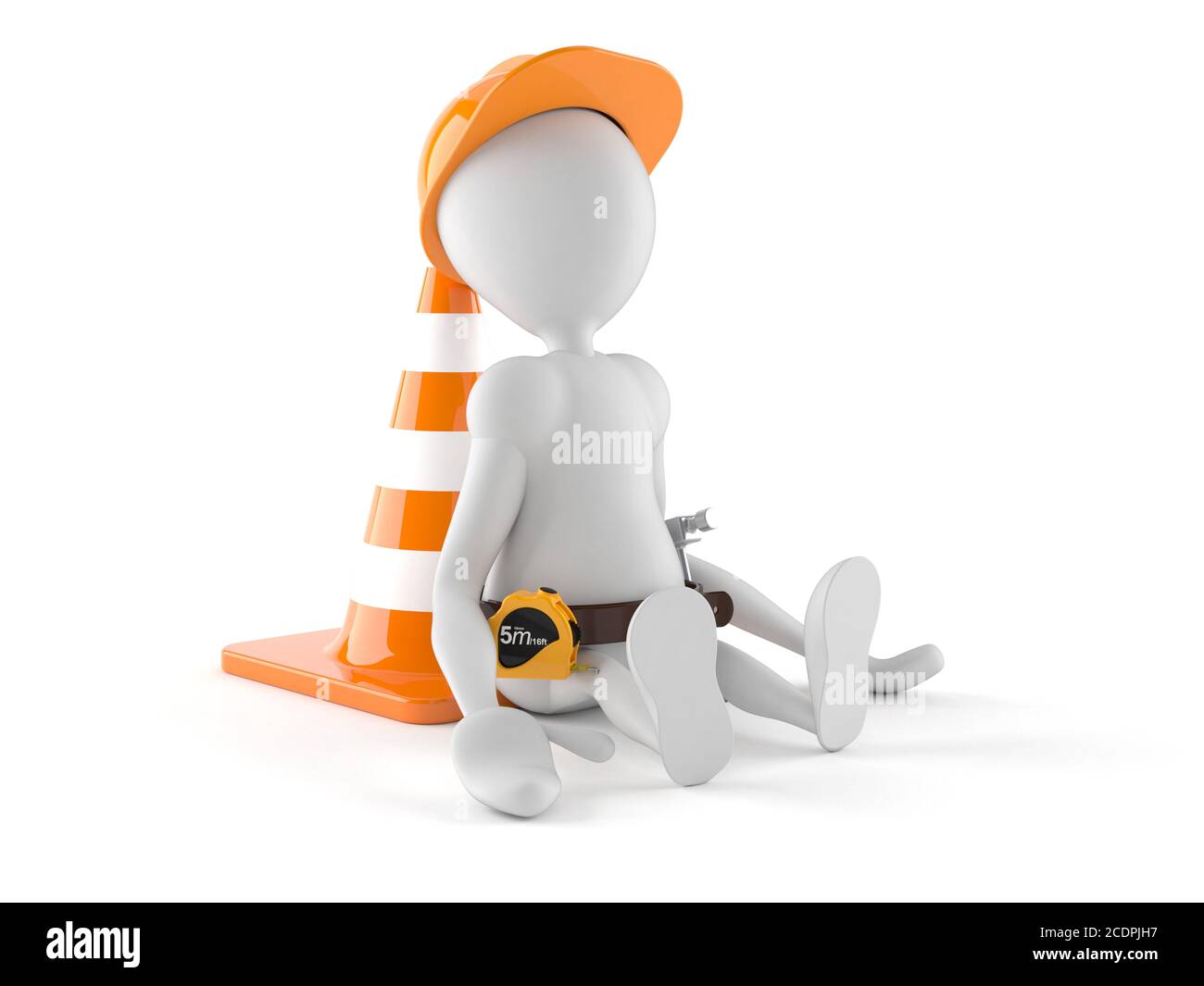 Manual worker resting isolated on white background Stock Photo - Alamy