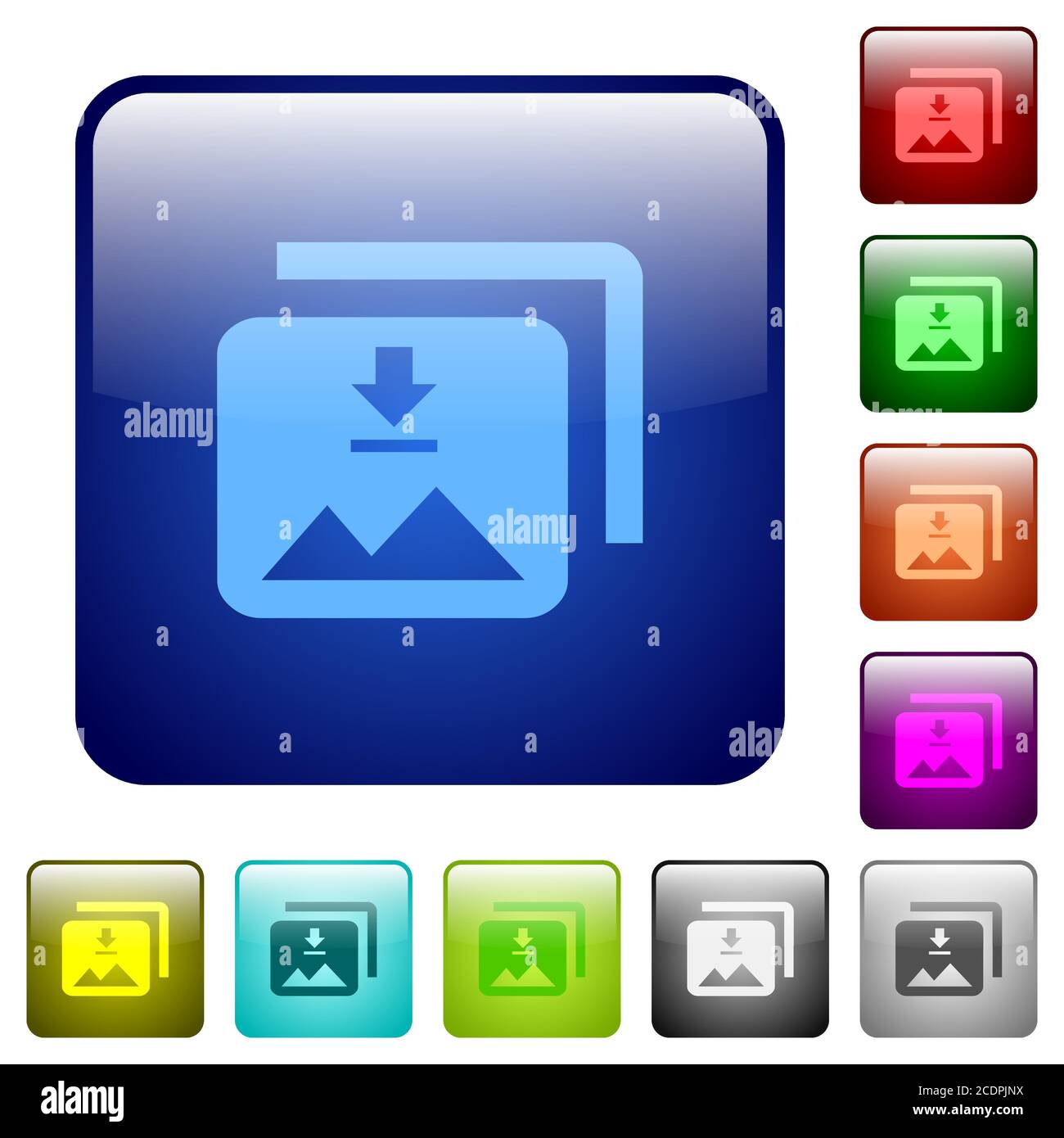 Download multiple images icons in rounded square color glossy button ...