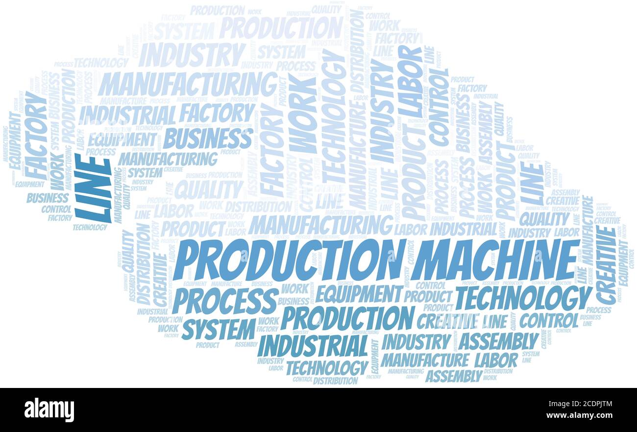 Production Machine word cloud create with the text only Stock Vector ...