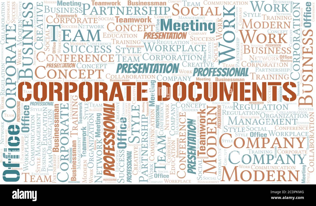 Corporate Documents vector word cloud, made with the text only Stock ...
