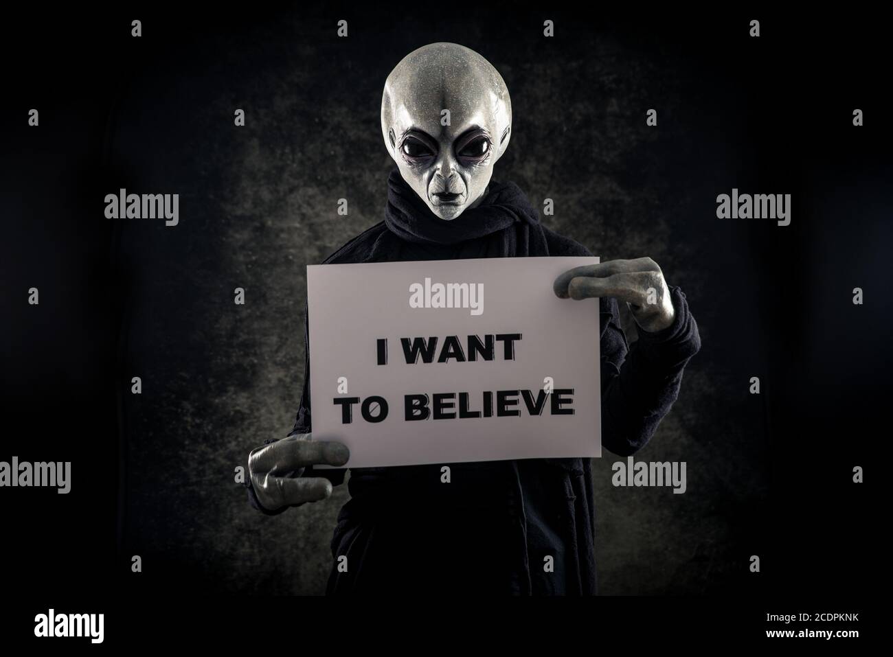 Alien creature has a message for humans. Grey kind humanoid from an ...