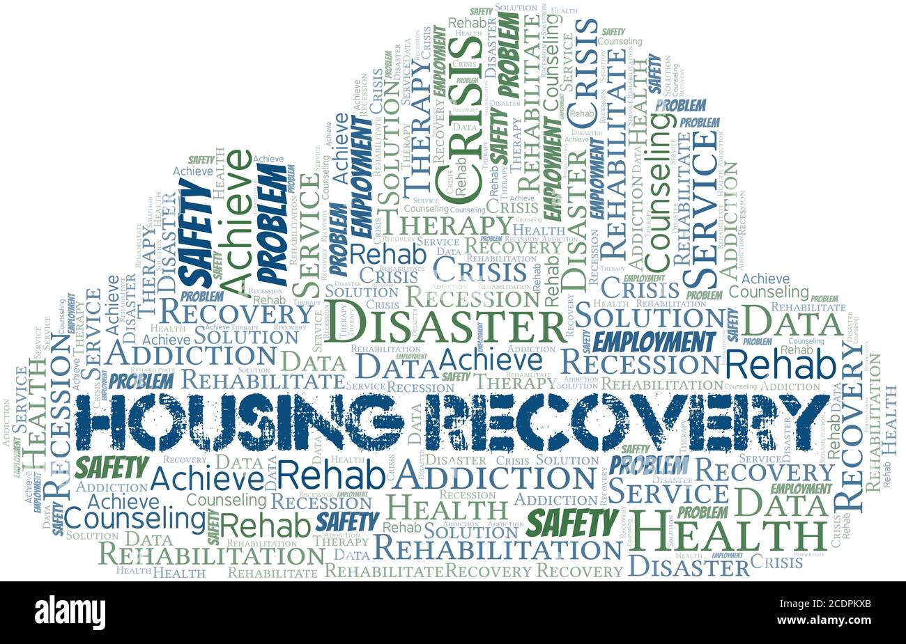 Housing Recovery vector word cloud, made with the text only Stock ...