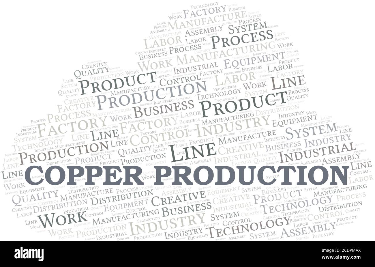 Copper Production word cloud create with the text only Stock Vector ...