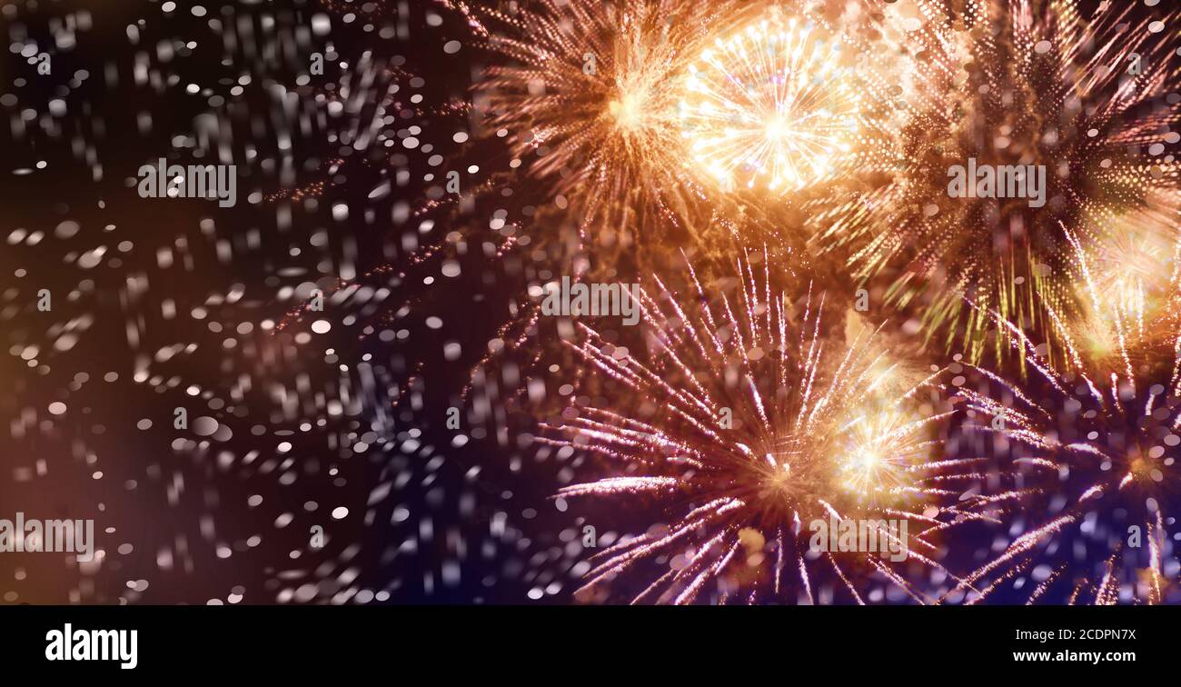 stars and lights pattern of bright fireworks and circle shapes ...