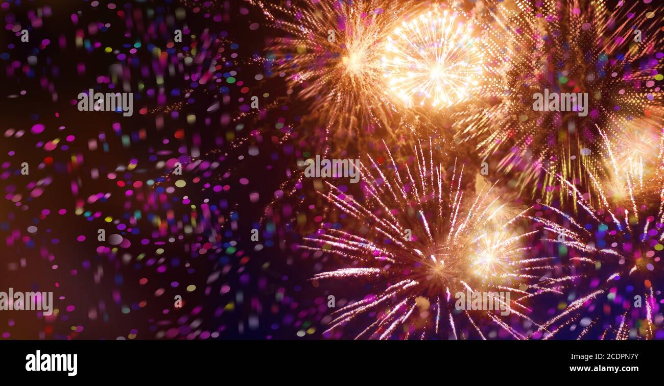 stars and lights pattern of bright fireworks and circle shapes ...