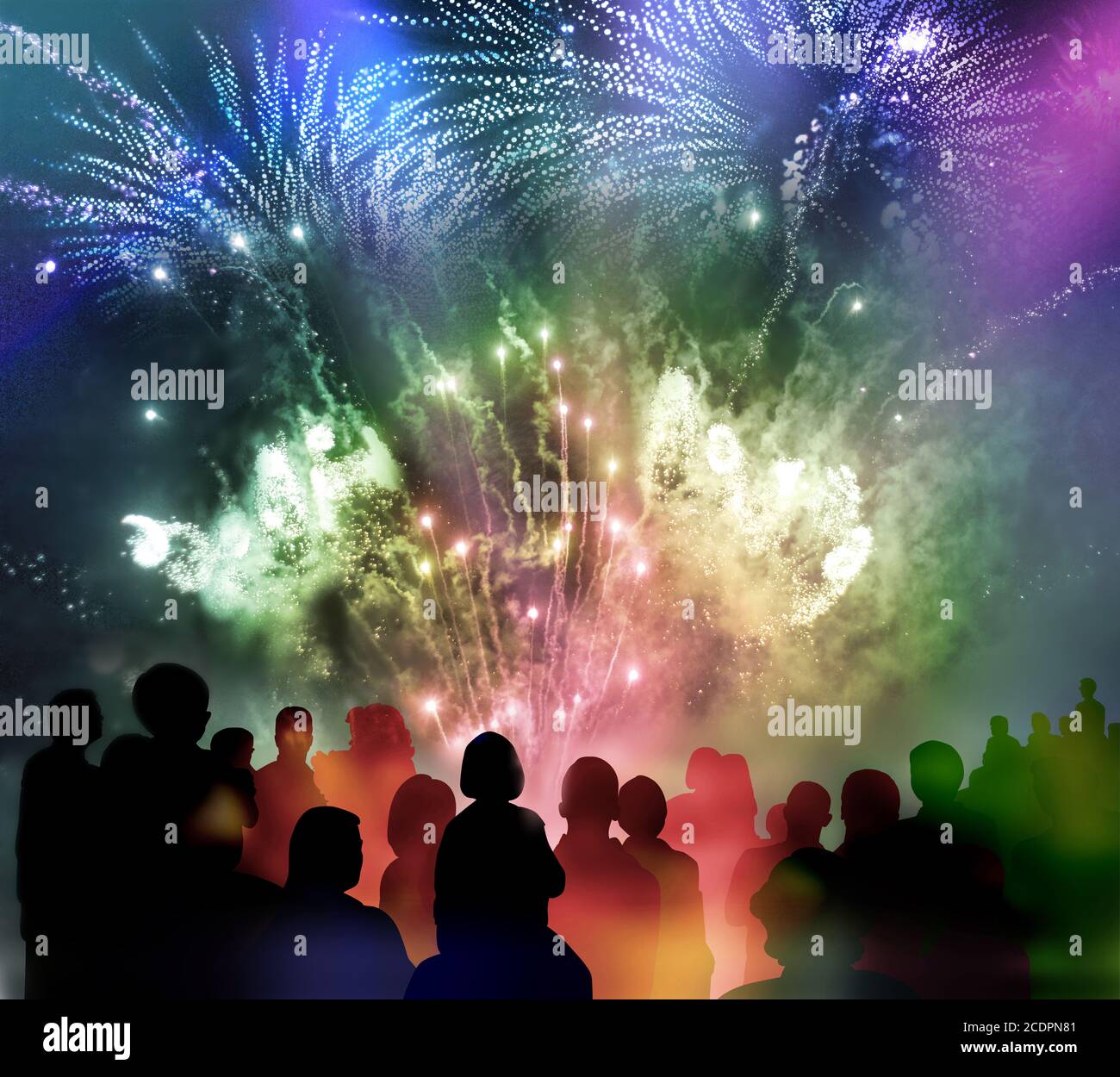 stars and lights pattern of bright fireworks and circle shapes ...