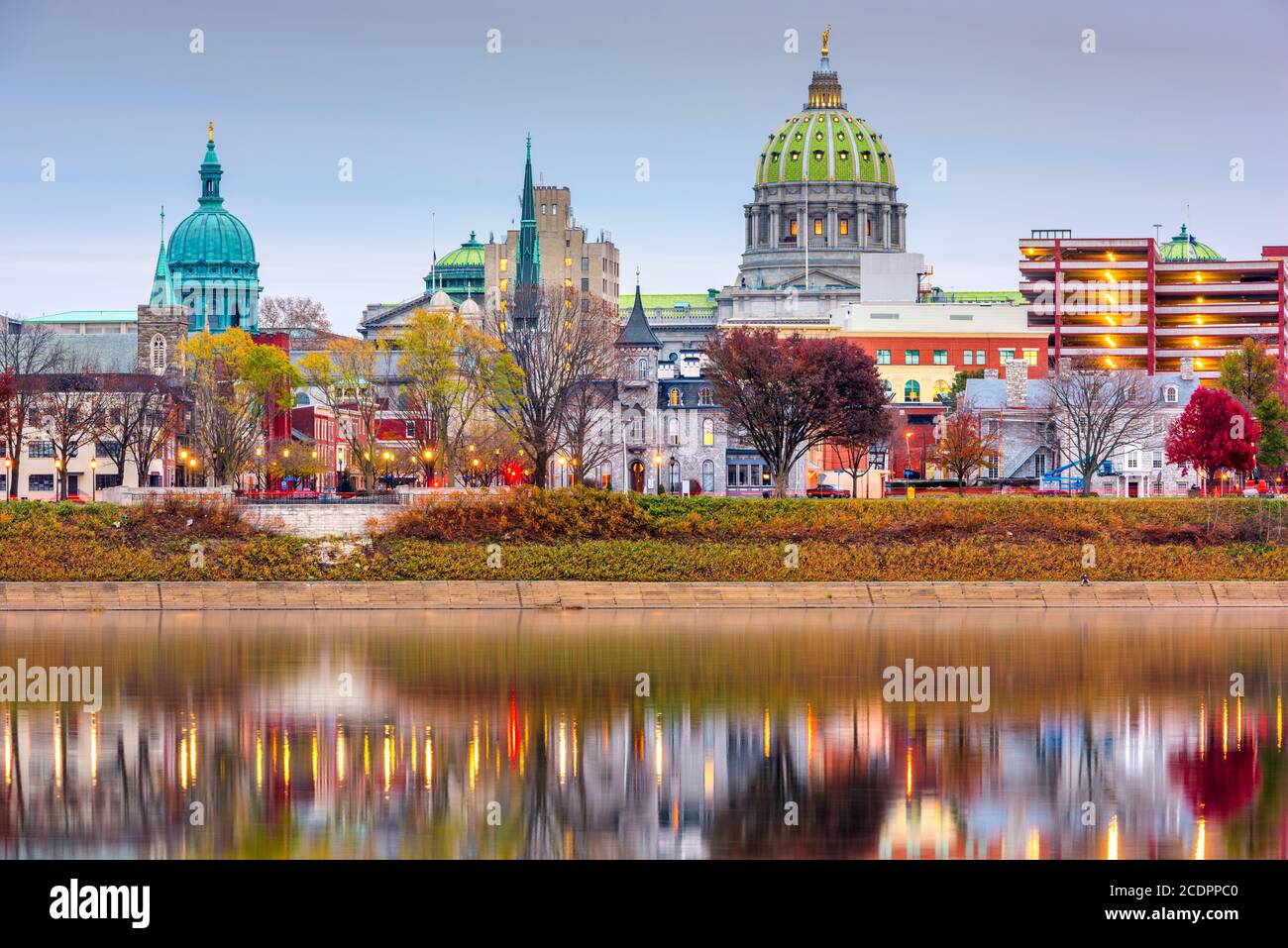 City skyline night harrisburg pennsylvania hi-res stock photography and ...