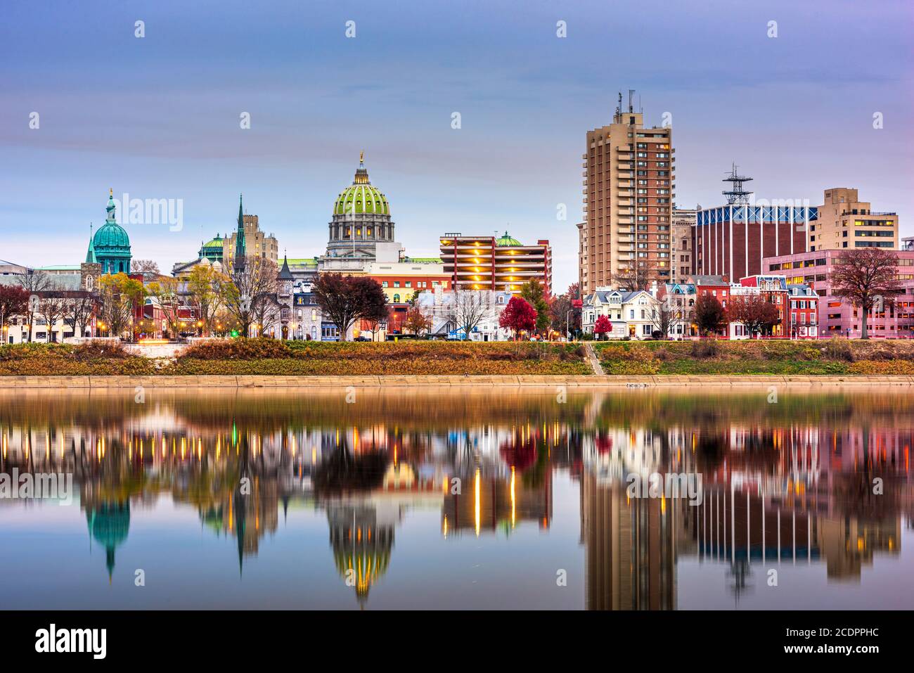 City skyline night harrisburg pennsylvania hi-res stock photography and ...
