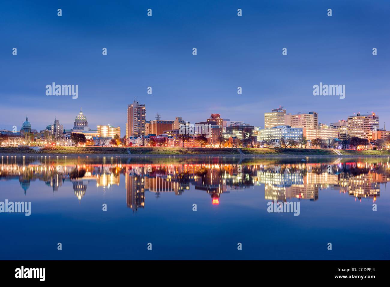 City skyline night harrisburg pennsylvania hi-res stock photography and ...