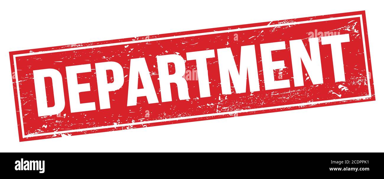 DEPARTMENT text on red grungy rectangle stamp sign Stock Photo - Alamy