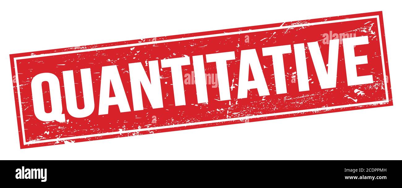 QUANTITATIVE text on red grungy rectangle stamp sign Stock Photo - Alamy