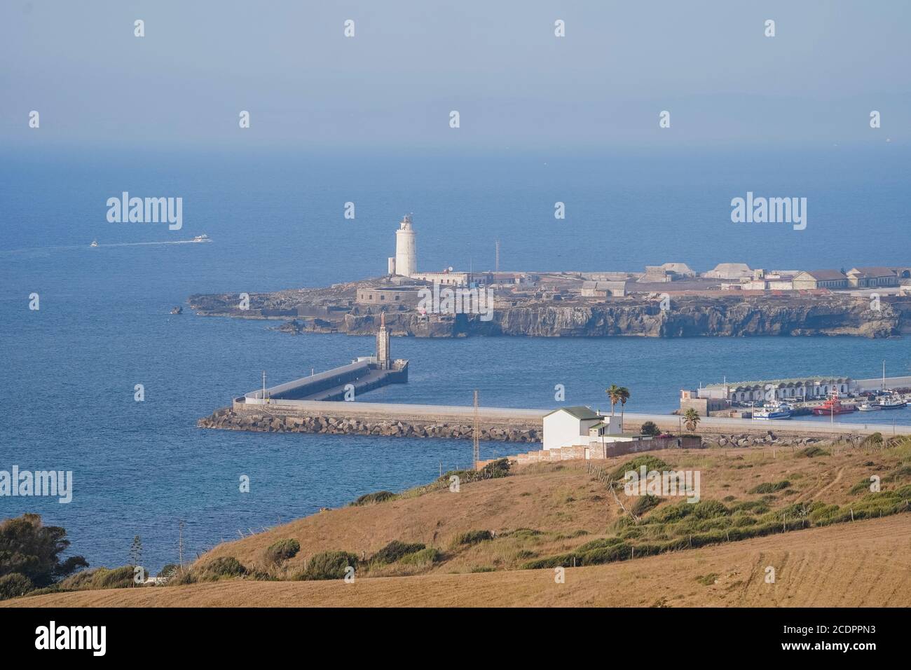 Tarifa Spain. Isla de Las Palomas. island with lighthouse. Europe's ...