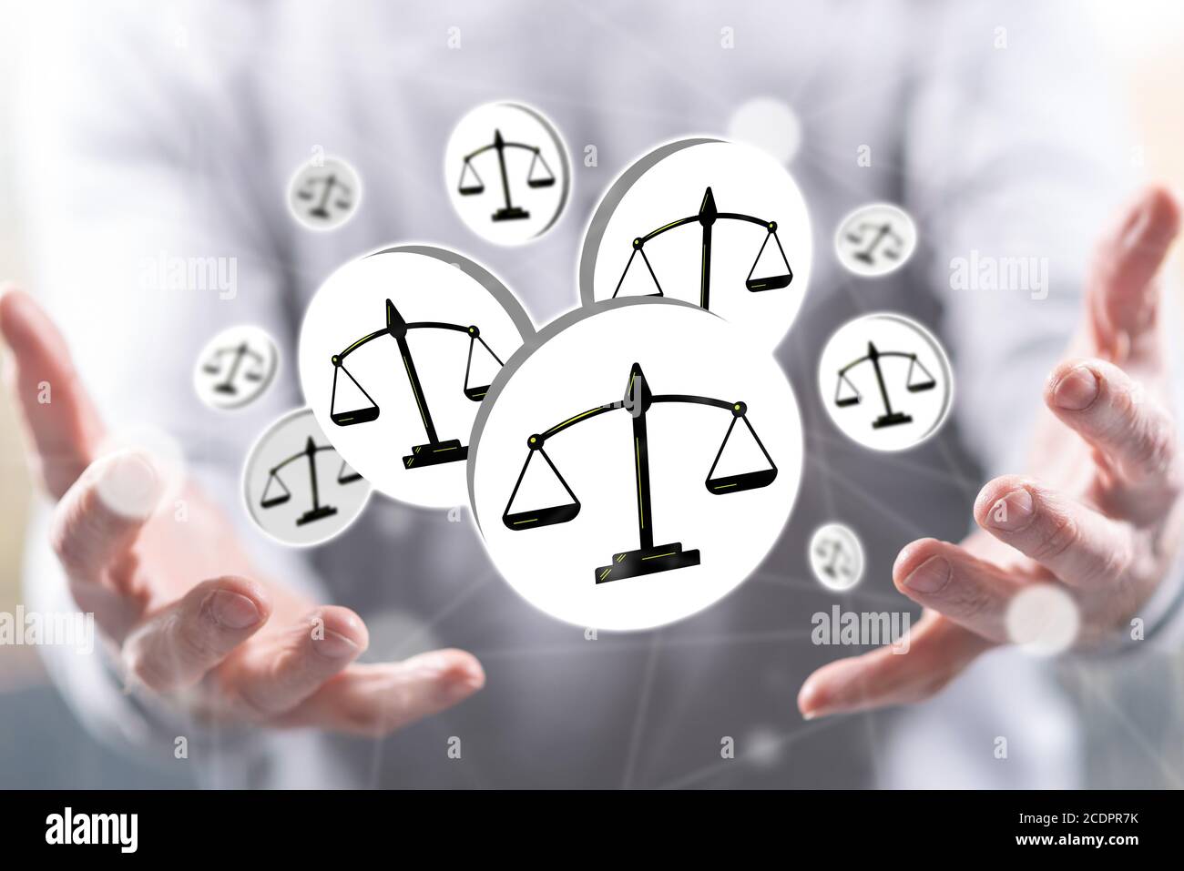 Equality concept above the hands of a man in background Stock Photo - Alamy