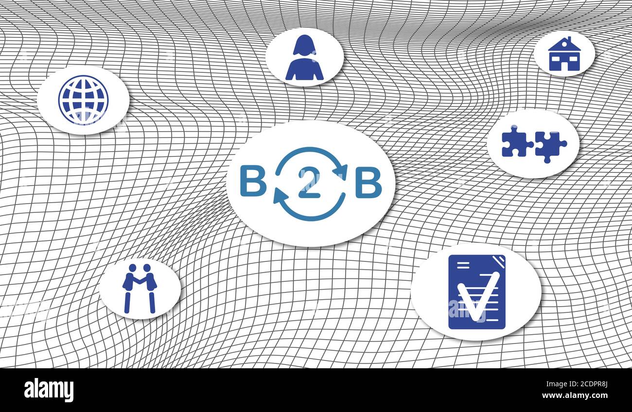 Concept of b2b with icons mesh network Stock Photo - Alamy