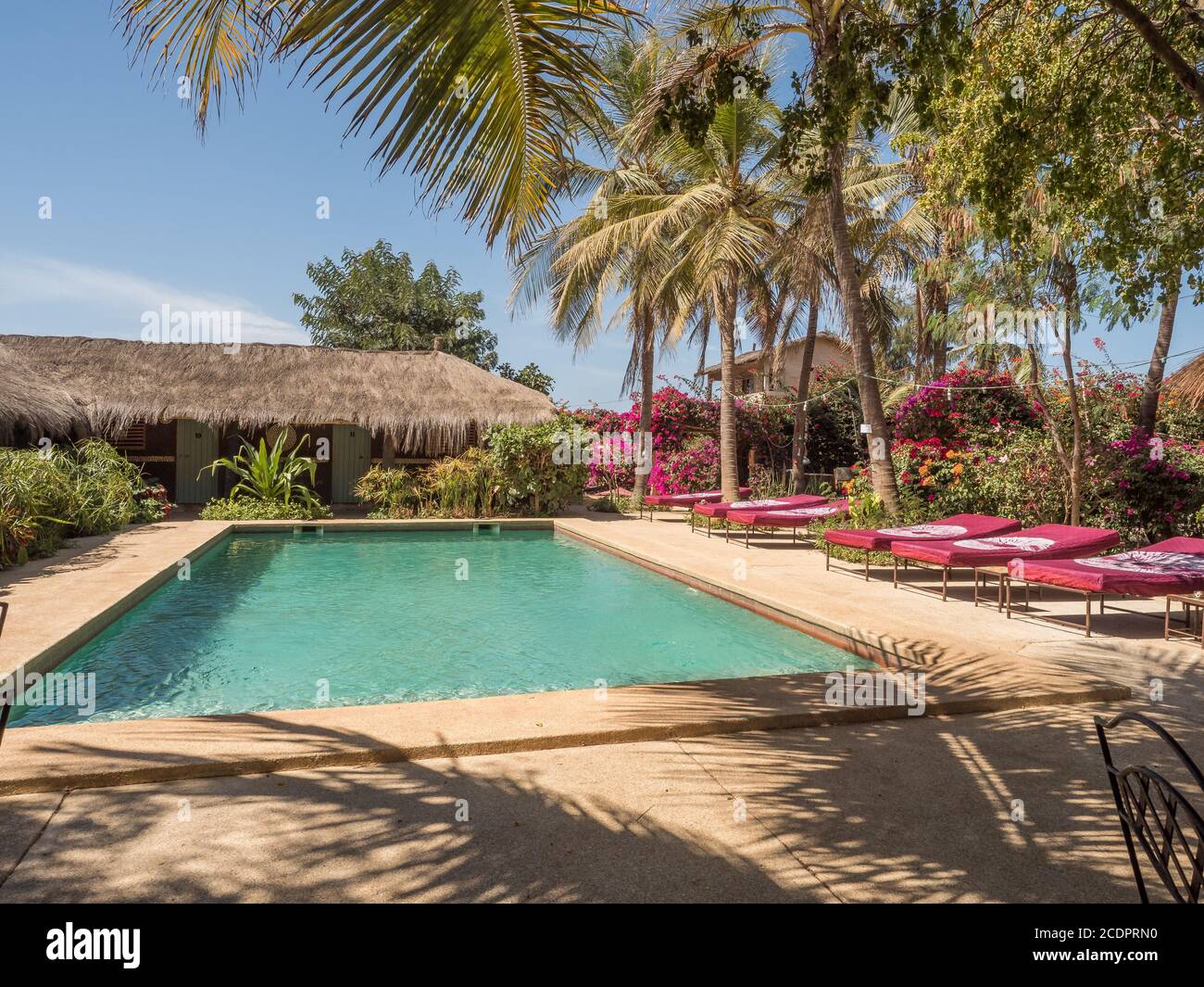 Senegal, Africa - Jan 24, 2019: Huts with a roof covered with palm ...