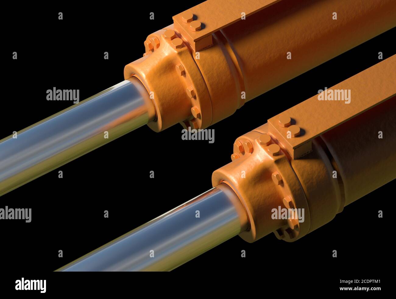 machine piston hydraulic system industrial 3d illustration Stock Photo ...