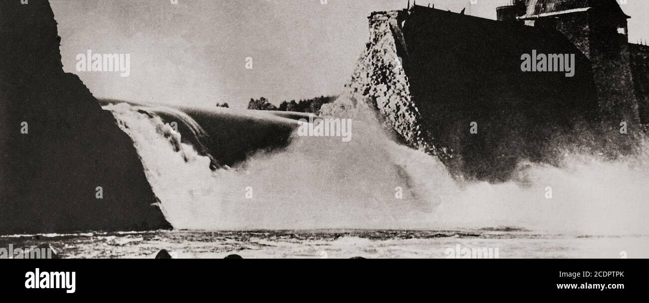 A 200 foot gap in the Moehne Dam inflicted during Operation Chastise ...