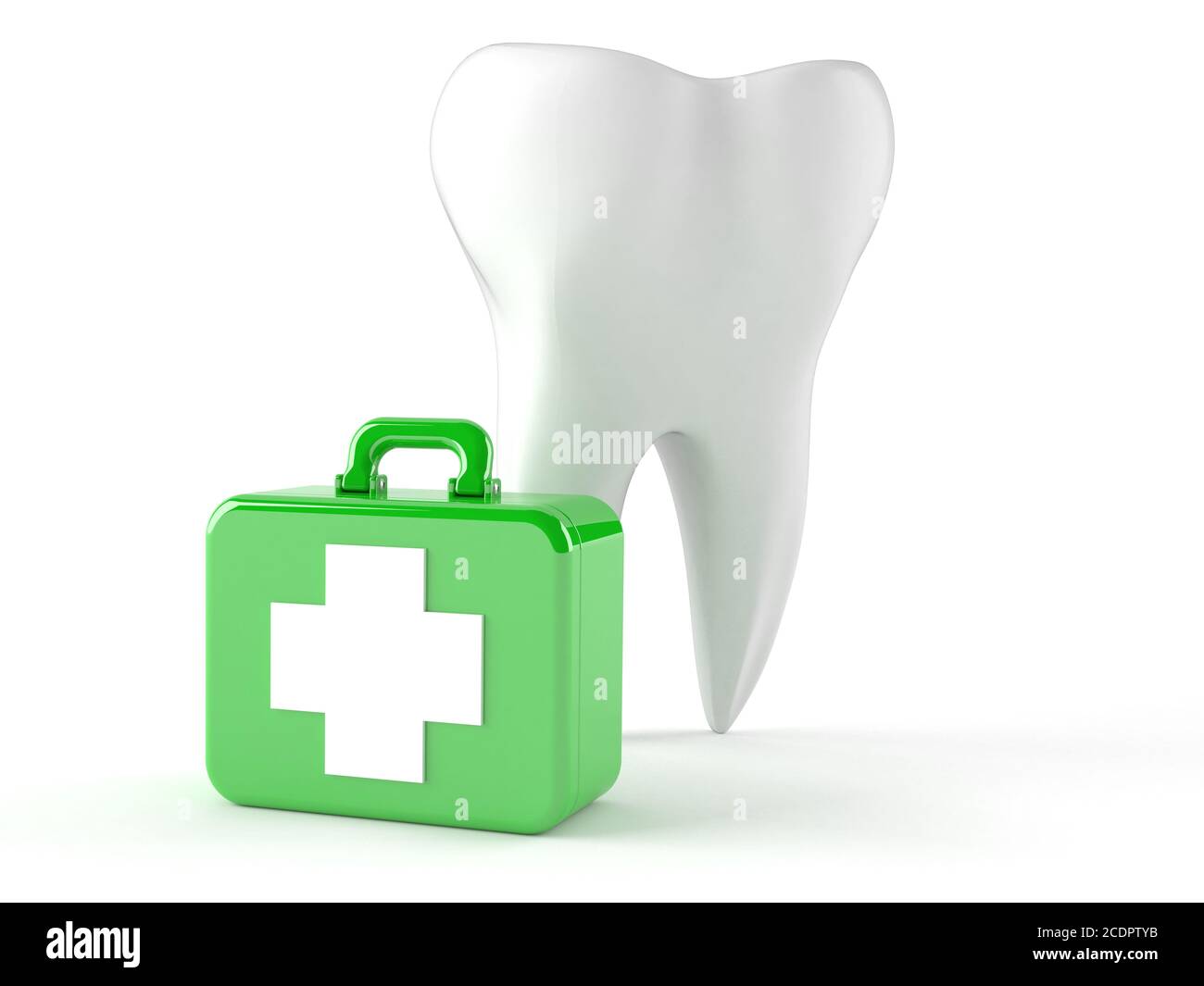 Tooth with first aid kit isolated on white background Stock Photo - Alamy