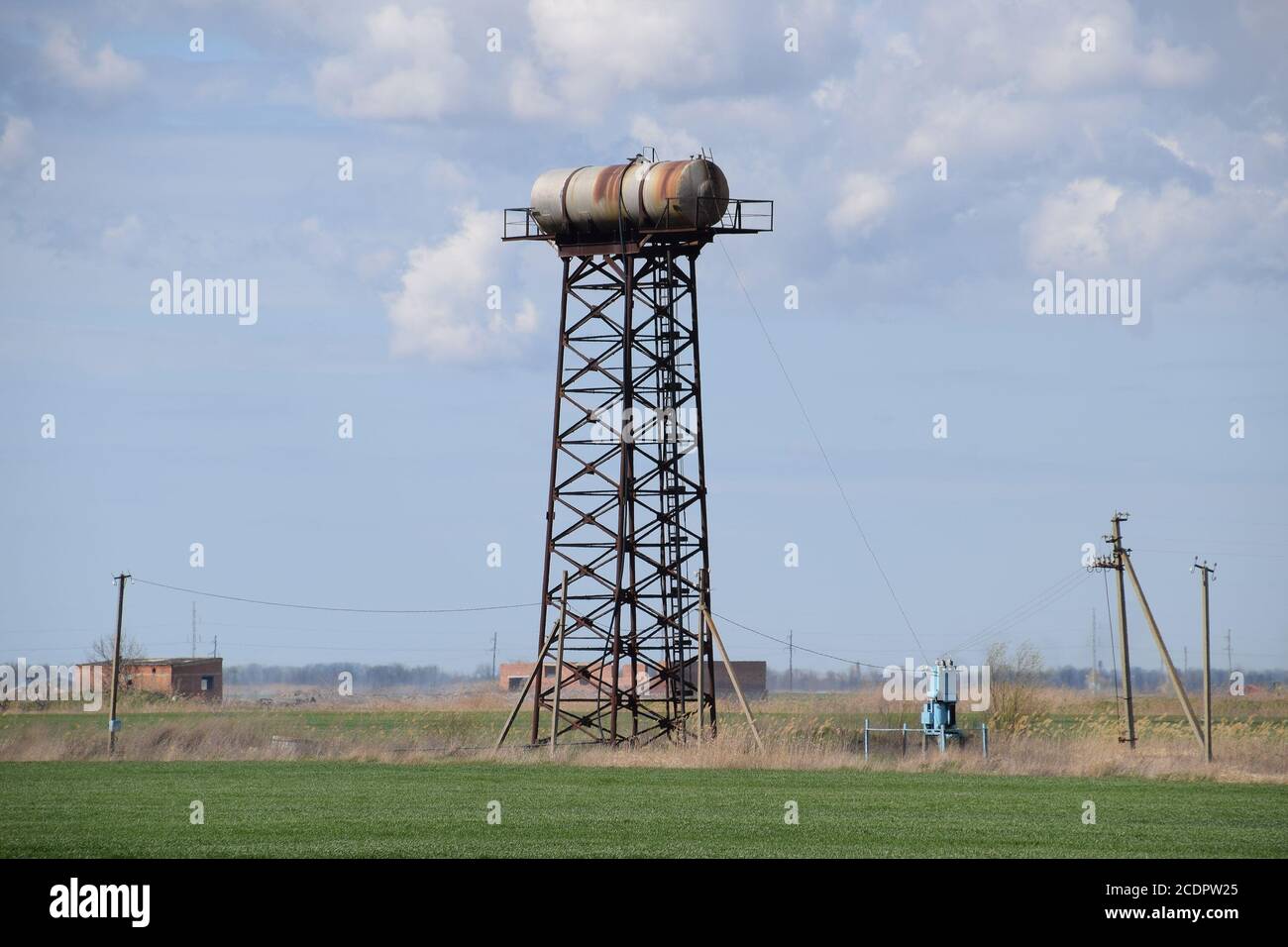 Rusty water tower Stock Photo - Alamy