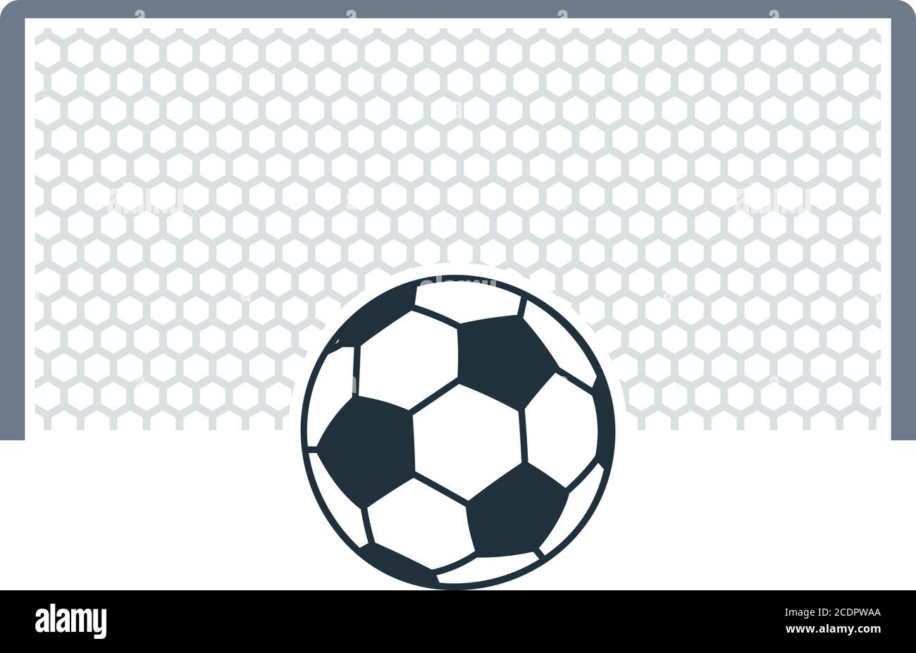 Soccer Gate With Ball On Penalty Point Icon. Flat Color Design. Vector ...