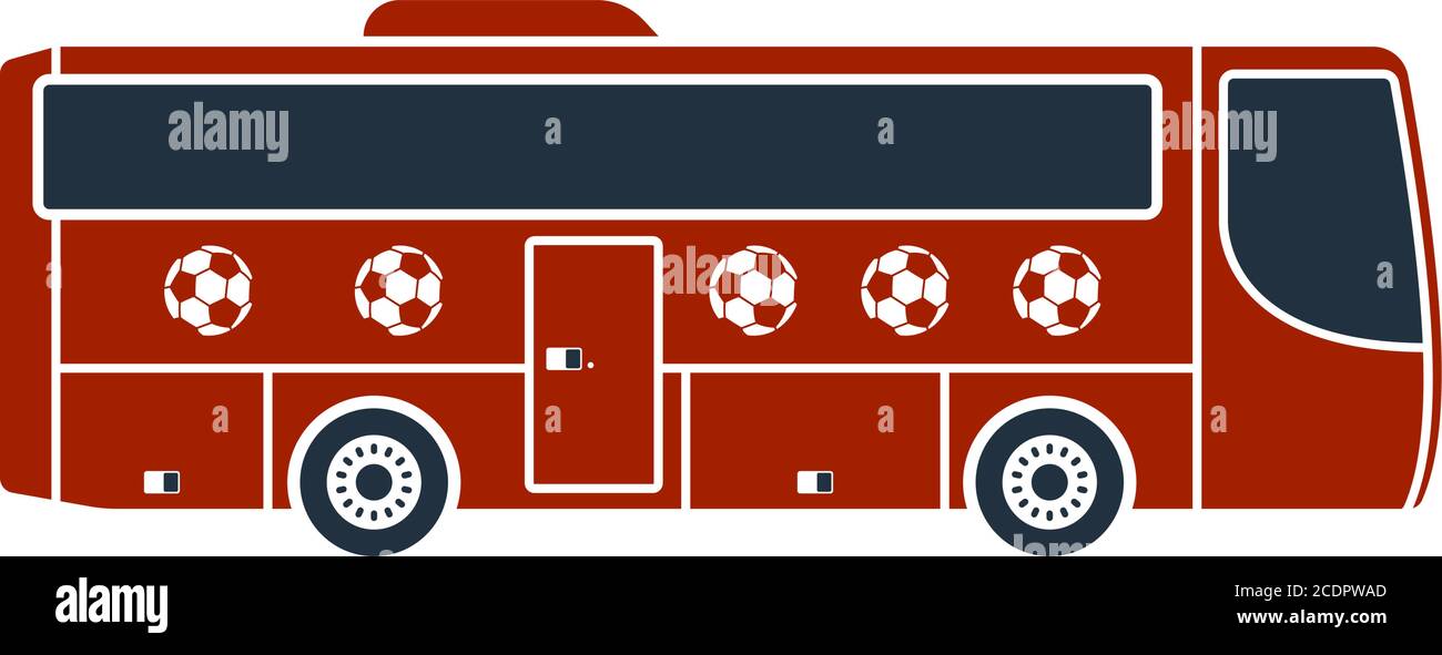 Football Fan Bus Icon. Flat Color Design. Vector Illustration Stock ...