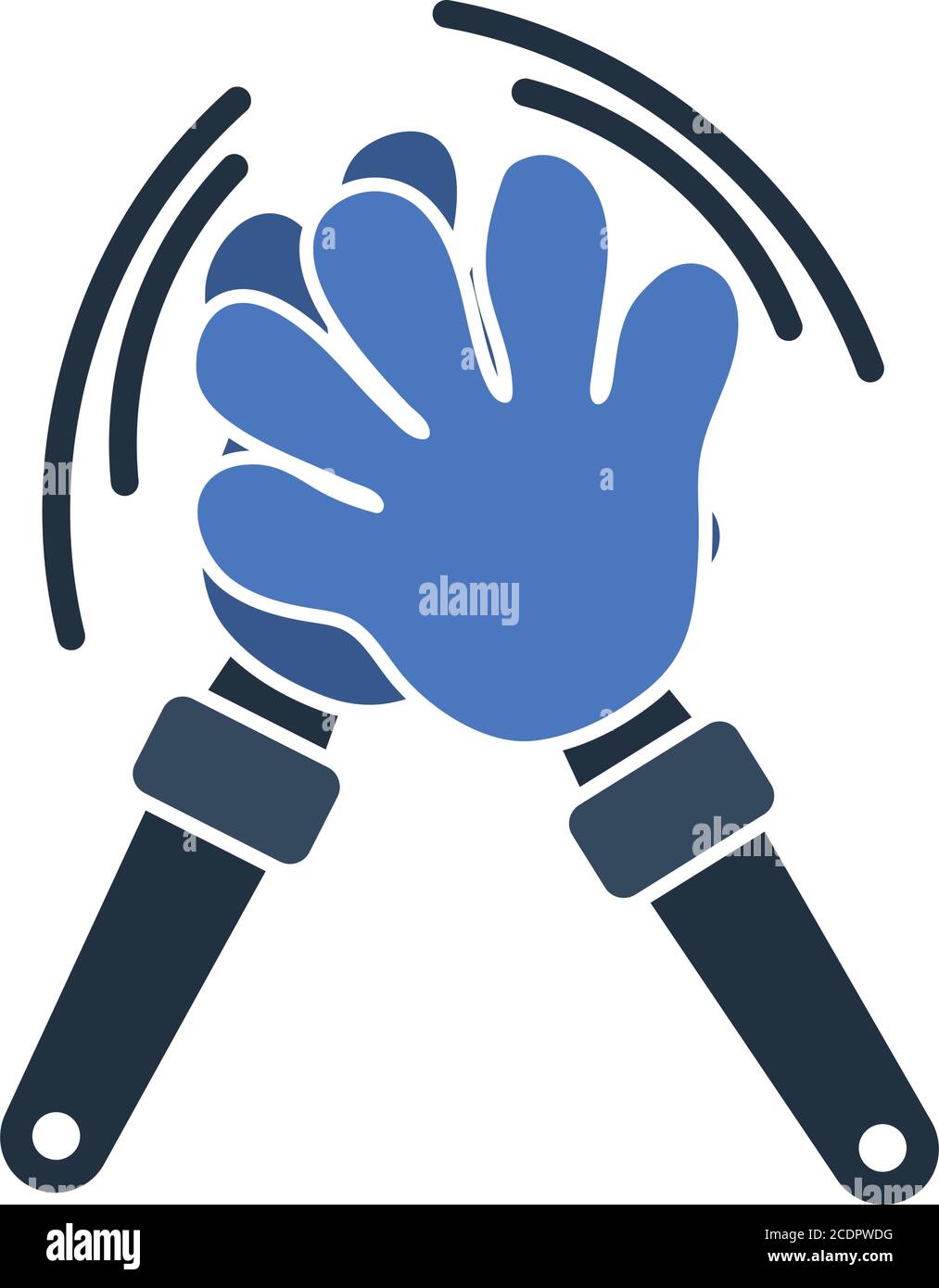 Football Fans Clap Hand Toy Icon. Flat Color Design. Vector ...