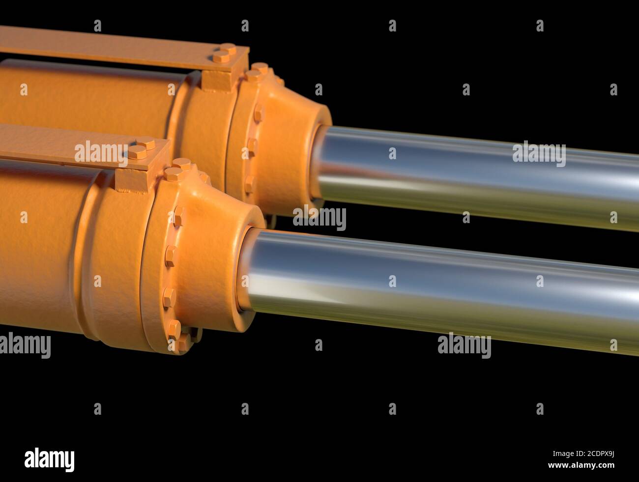 machine piston hydraulic system industrial 3d illustration Stock Photo ...