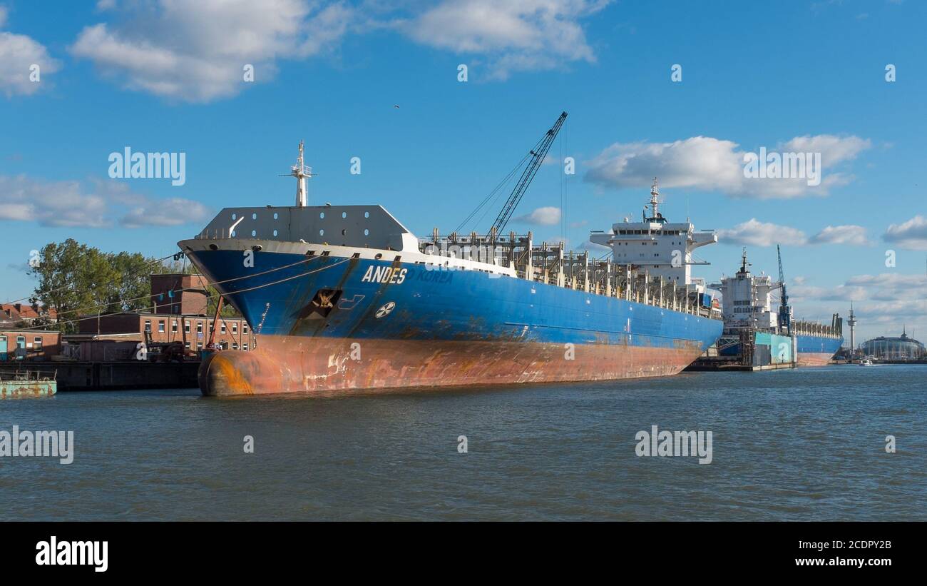 Vessel Andes in Bremerhaven Stock Photo - Alamy