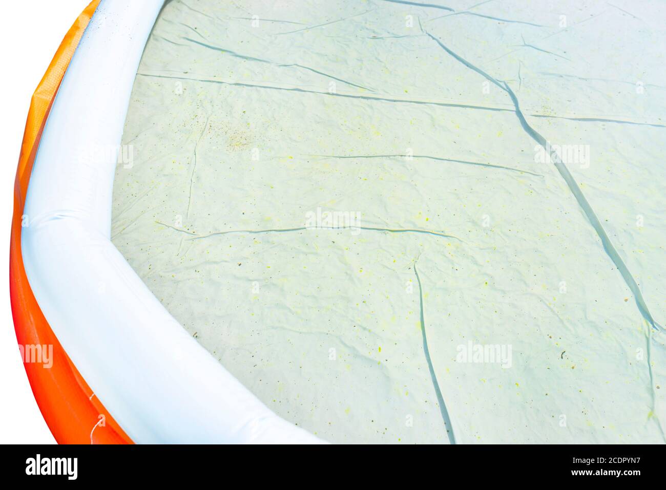 Mildew stains in an unclean domestic pool, dirty and blooming water ...