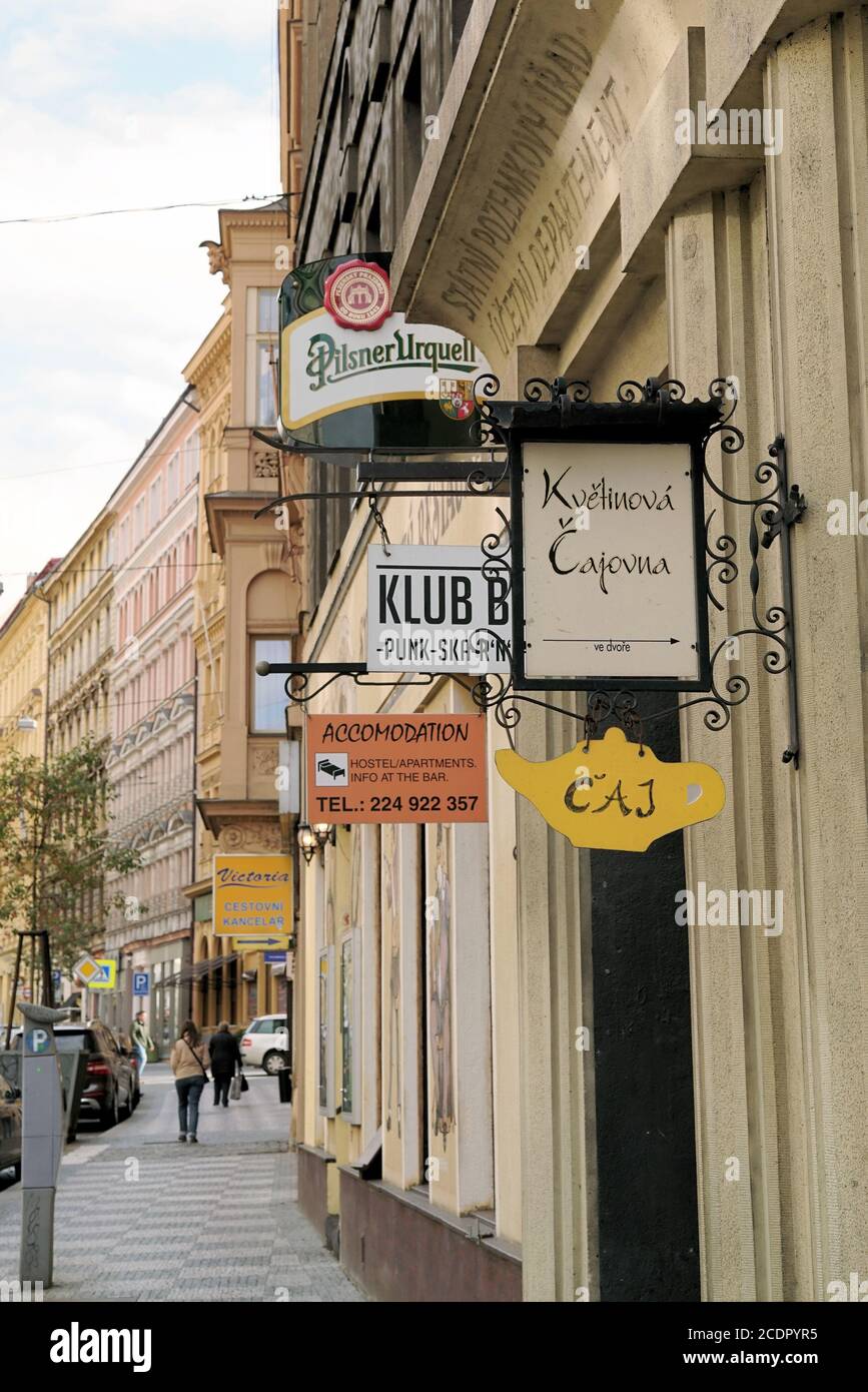 Prague czech republic street signs hi-res stock photography and images ...