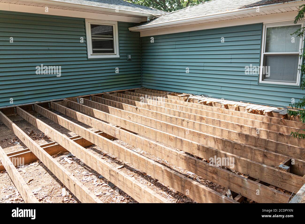 The base is set for a new deck to get composite meterial installed in a ...