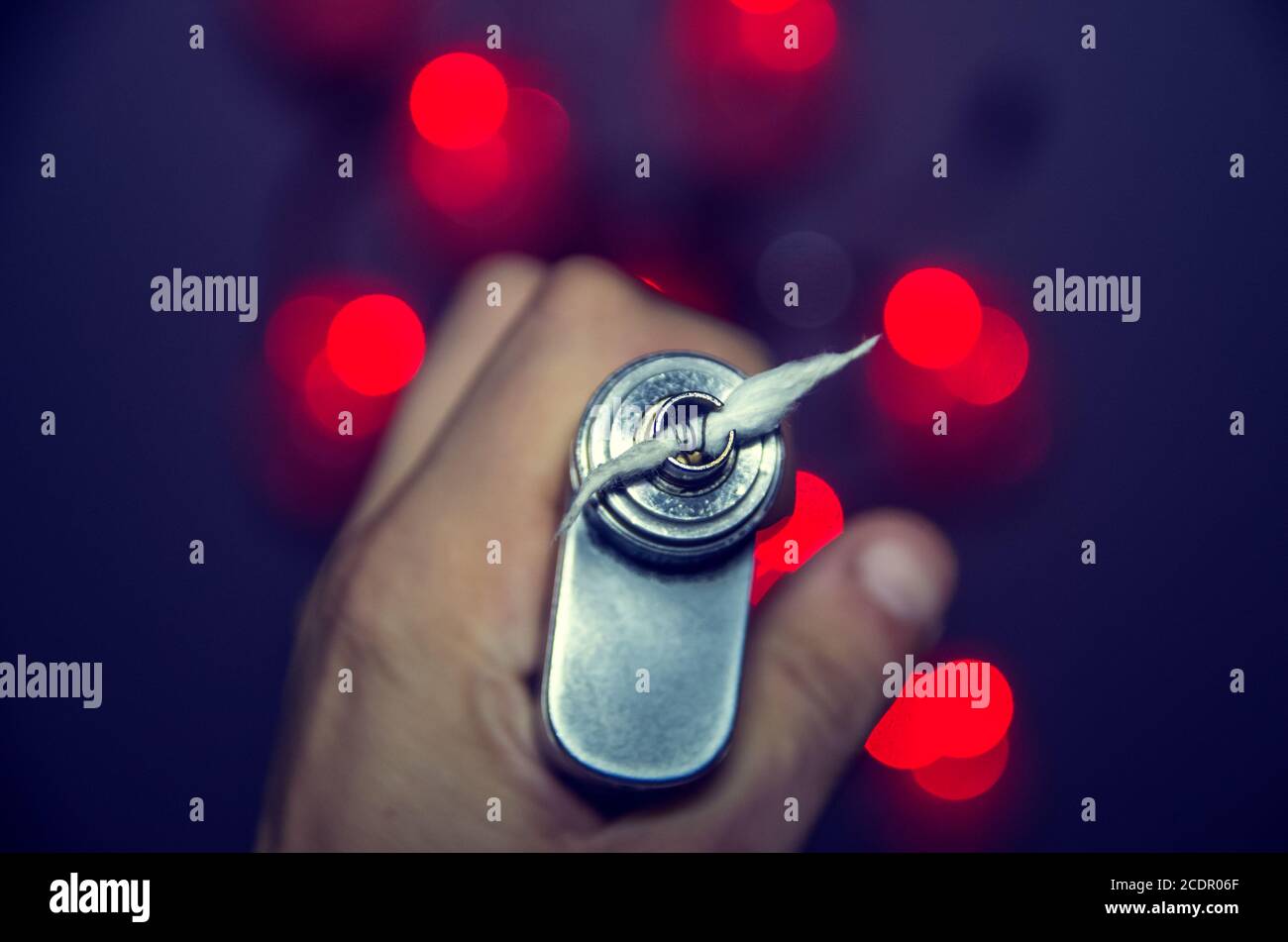 electronic cigarette, veape on a red background, smoke Stock Photo - Alamy