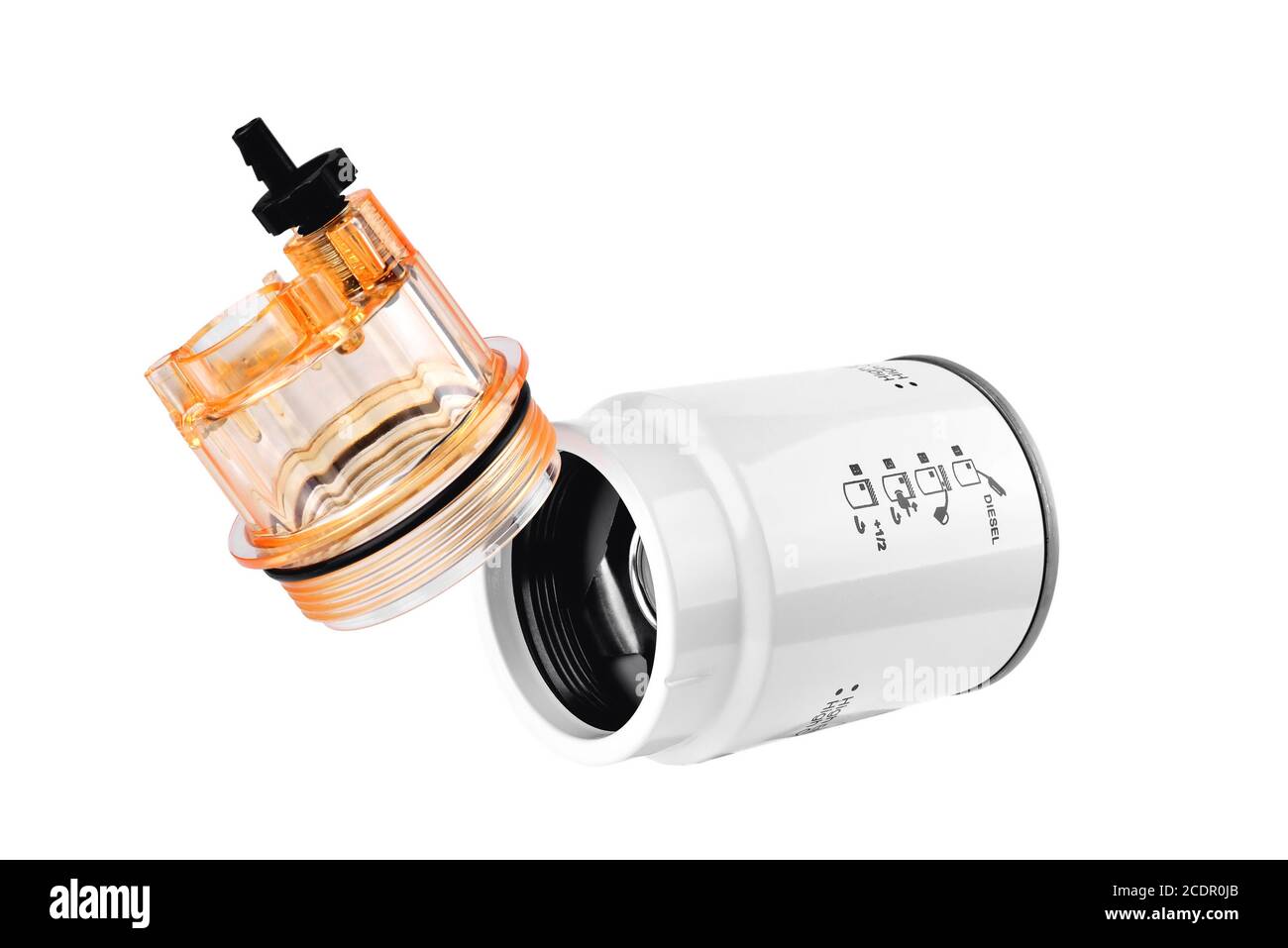 Fuel filter of a truck, white, auto parts, car part, auto fuel system ...