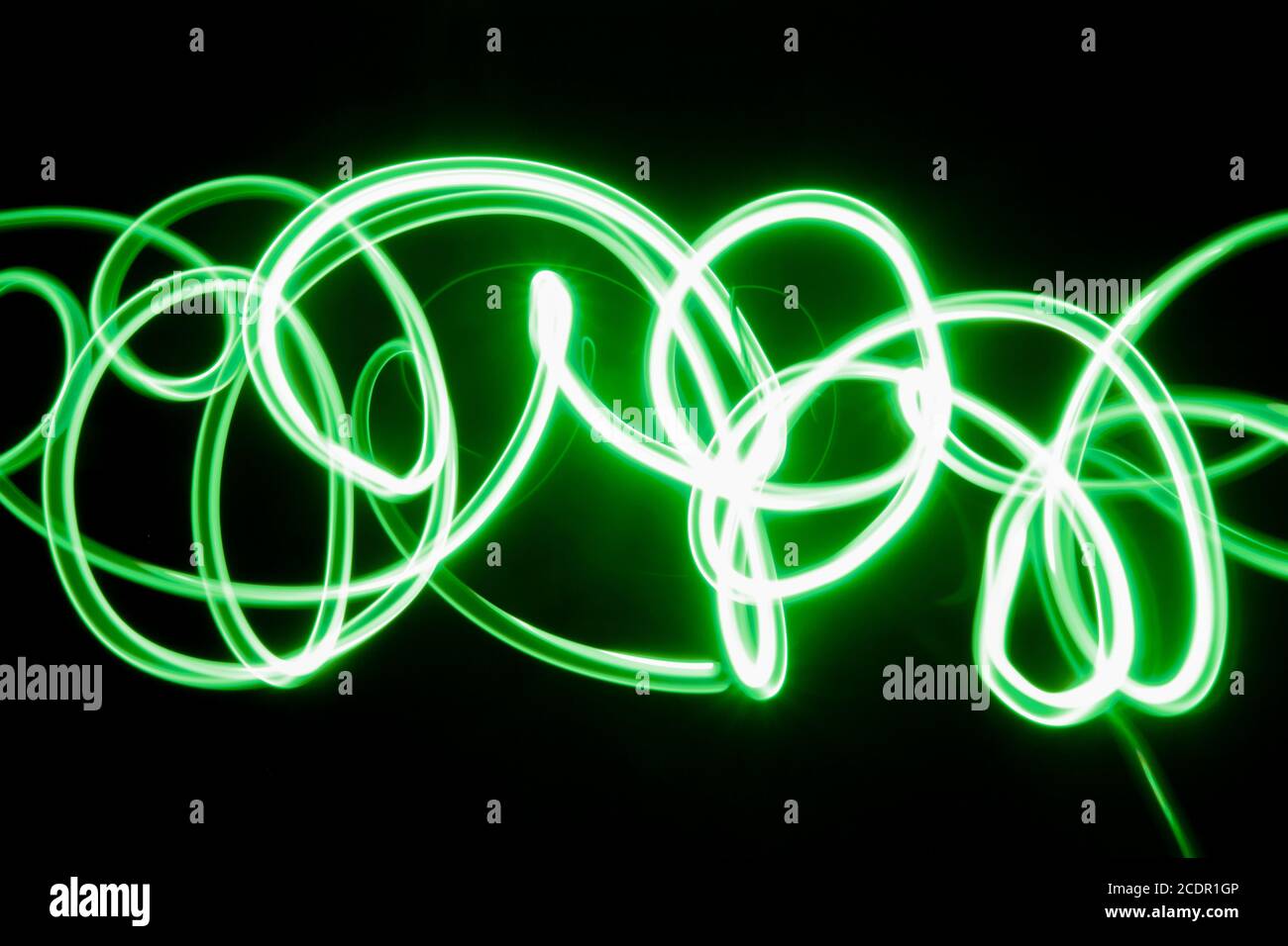 Futuristic overlay light pattern.Abstract neon lights trails in the ...