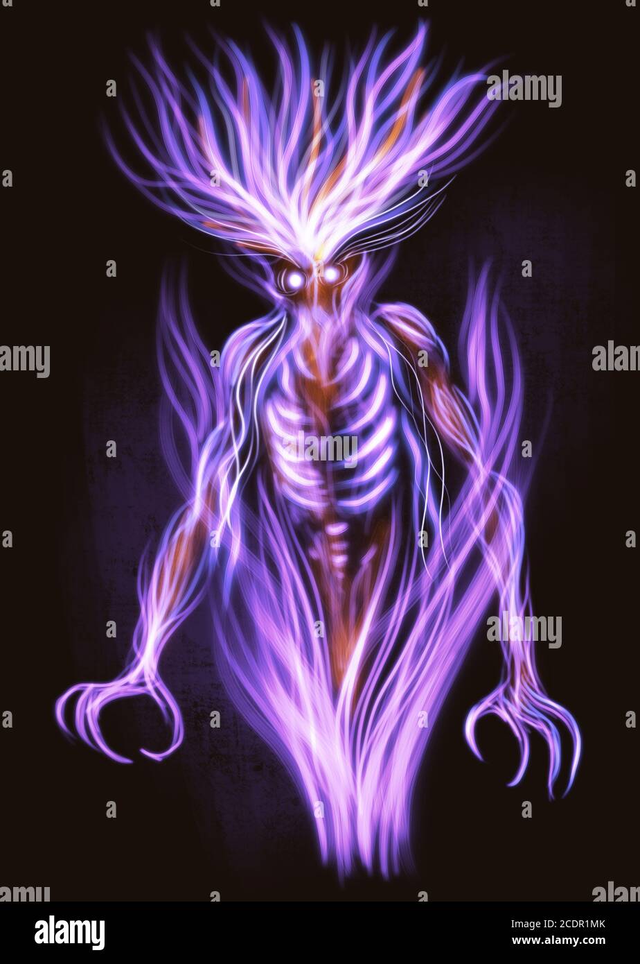 Evil Genie Djinn or Jinn hand drawn character illustration Stock Photo ...