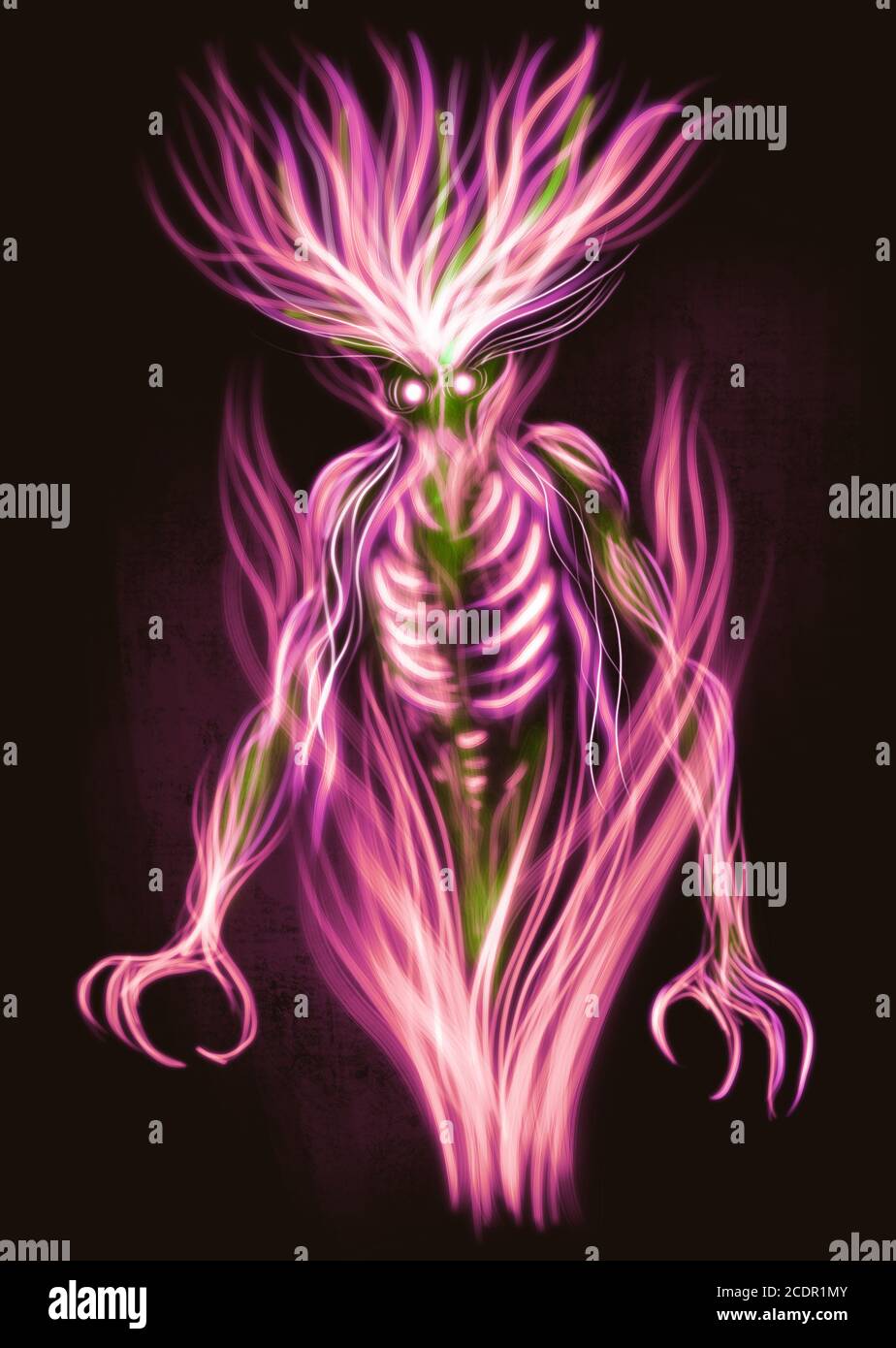 Evil Genie Djinn or Jinn hand drawn character illustration Stock Photo ...